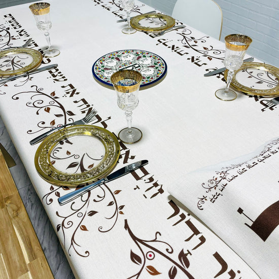 Classic Passover Tablecloth get a FREE Matching Matzah Cover – Ella ...